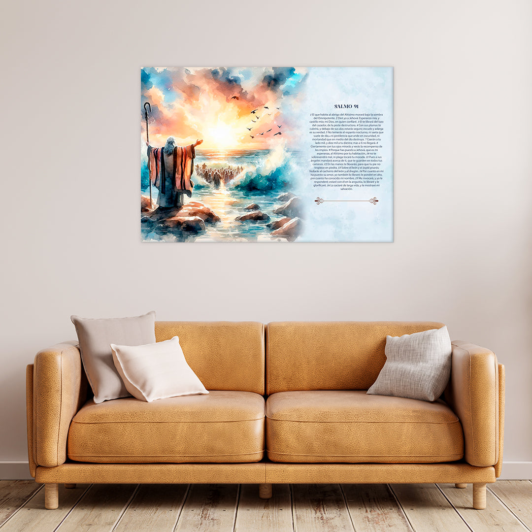"Moisés" acuarela (horizontal) – Arte Divino MX